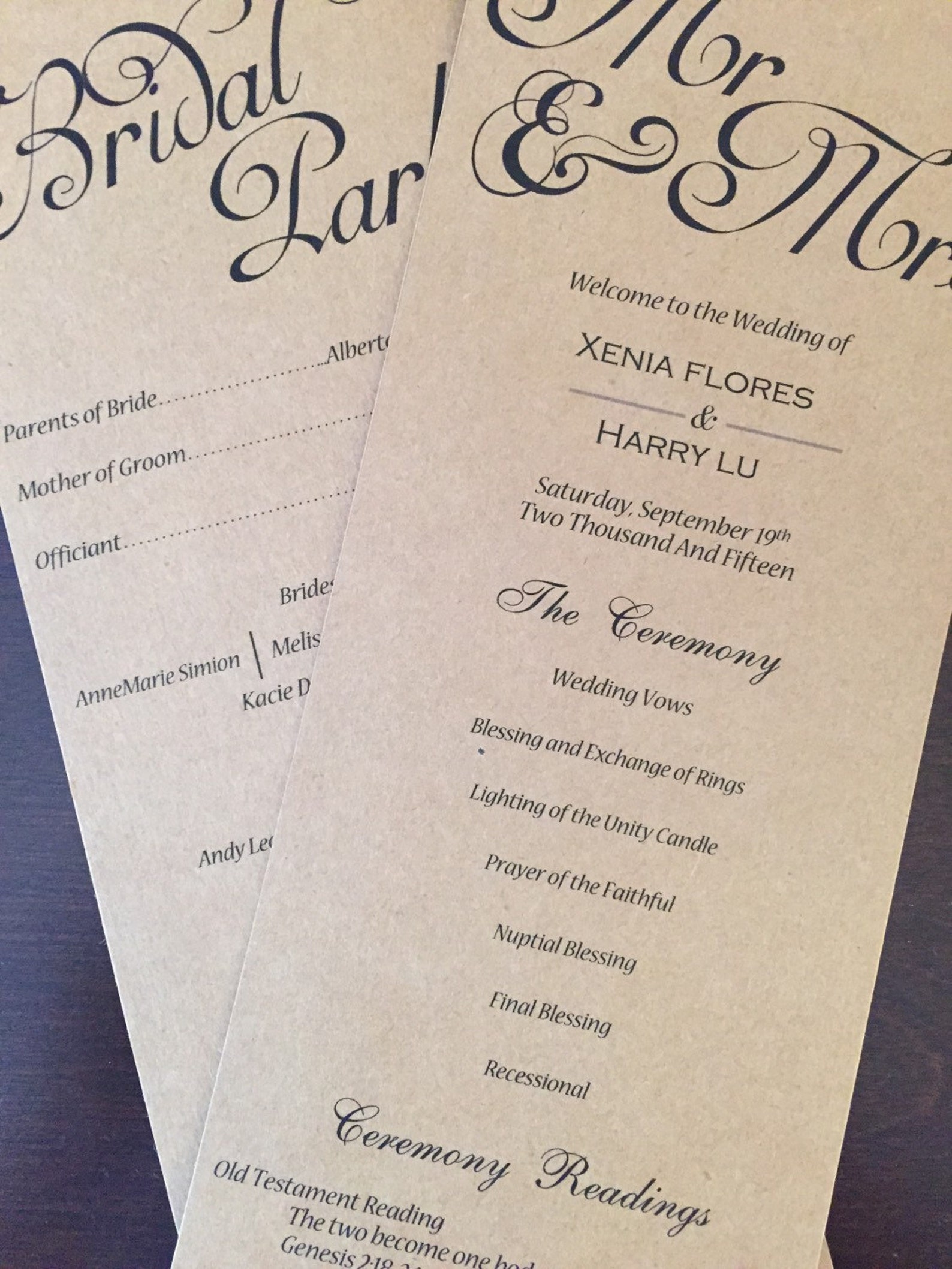 Rustic Kraft Wedding Ceremony Programs - Etsy