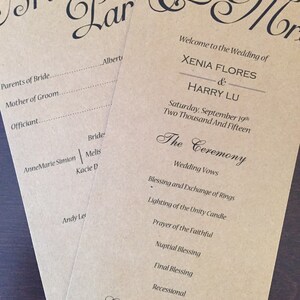Rustic Kraft Wedding Ceremony Programs - Etsy