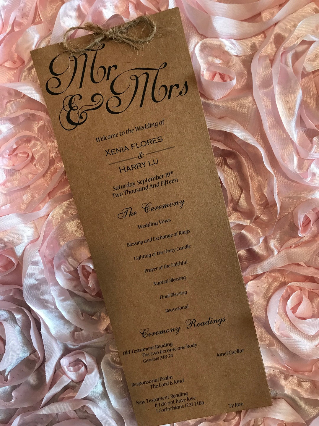 Rustic Kraft Wedding Ceremony Programs - Etsy