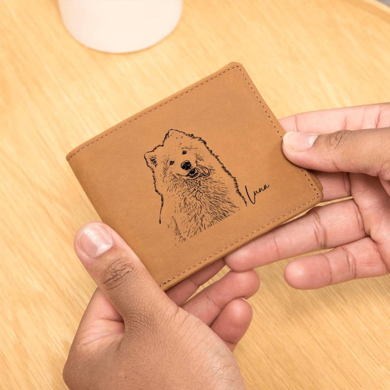 Custom Dog Photo Wallet, Personalized Leather Wallet With Pet Photo ...