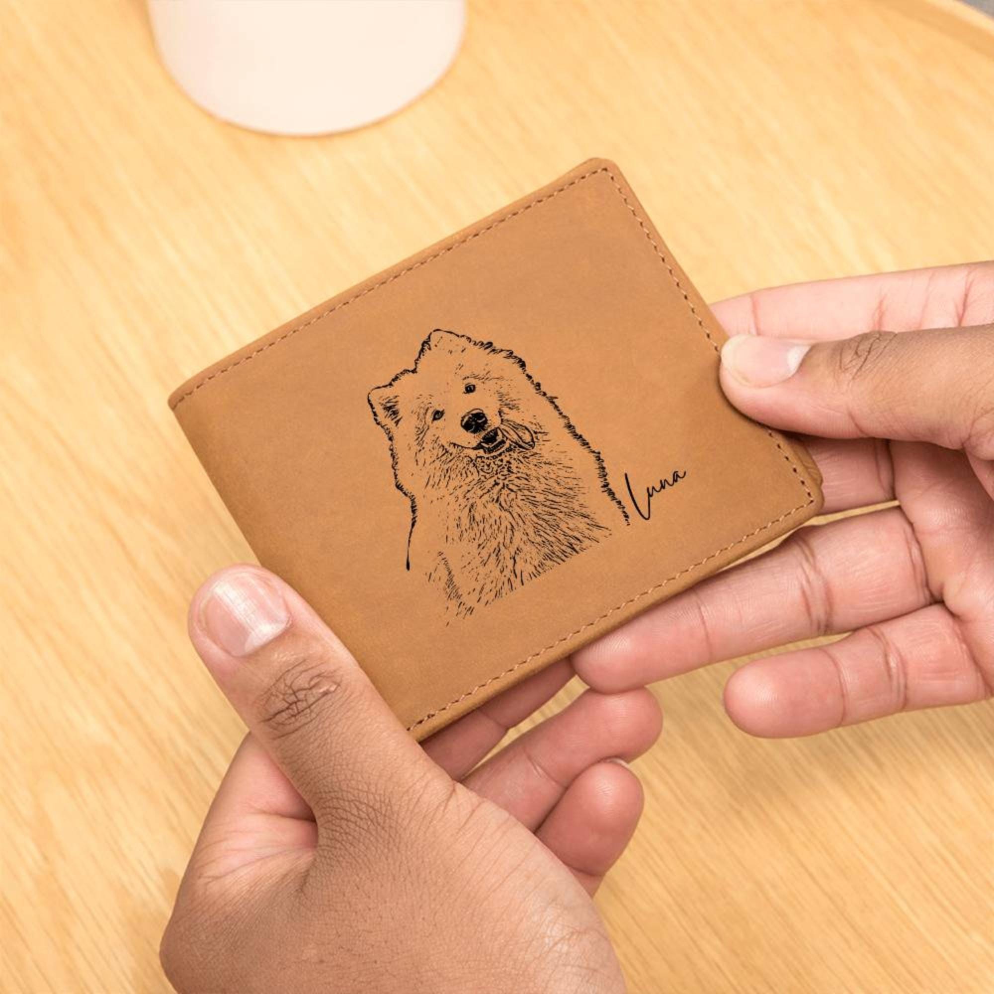 Custom Dog Photo Wallet, Personalized Leather Wallet With Pet Photo ...