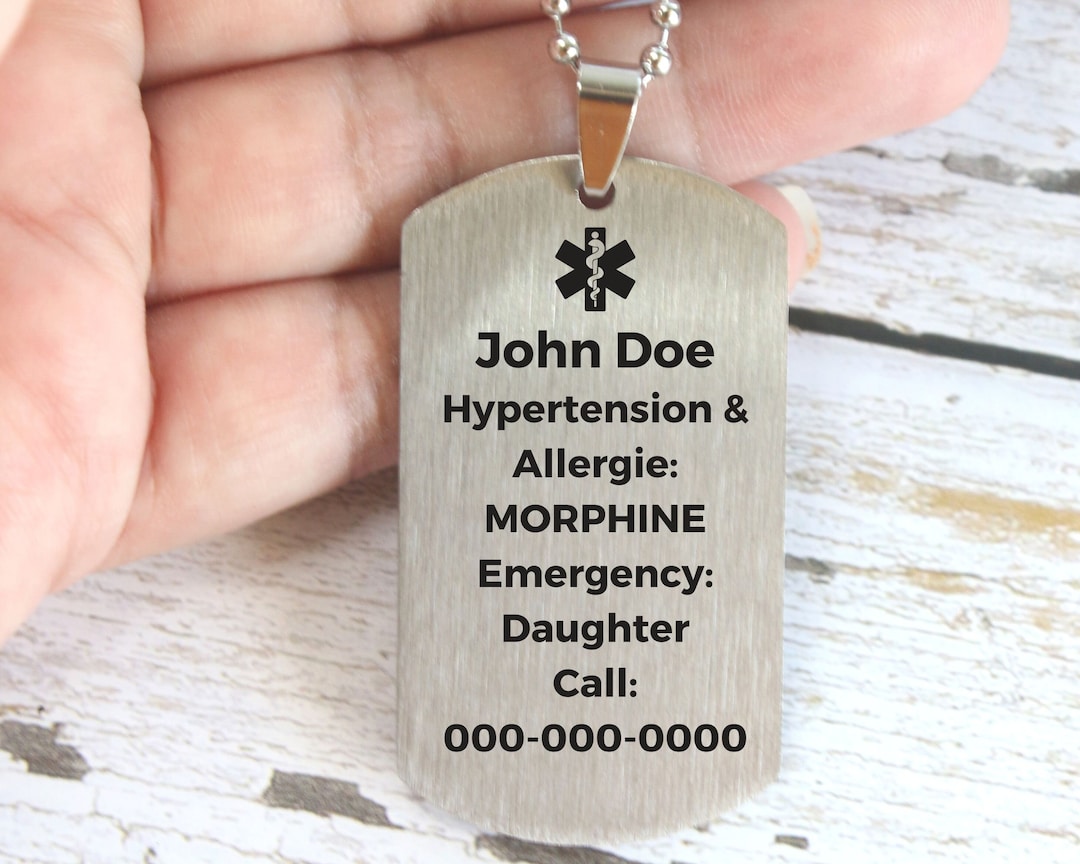 Personalized Medical Alert Necklace, Healthcare Gift for Seniors Elders ...