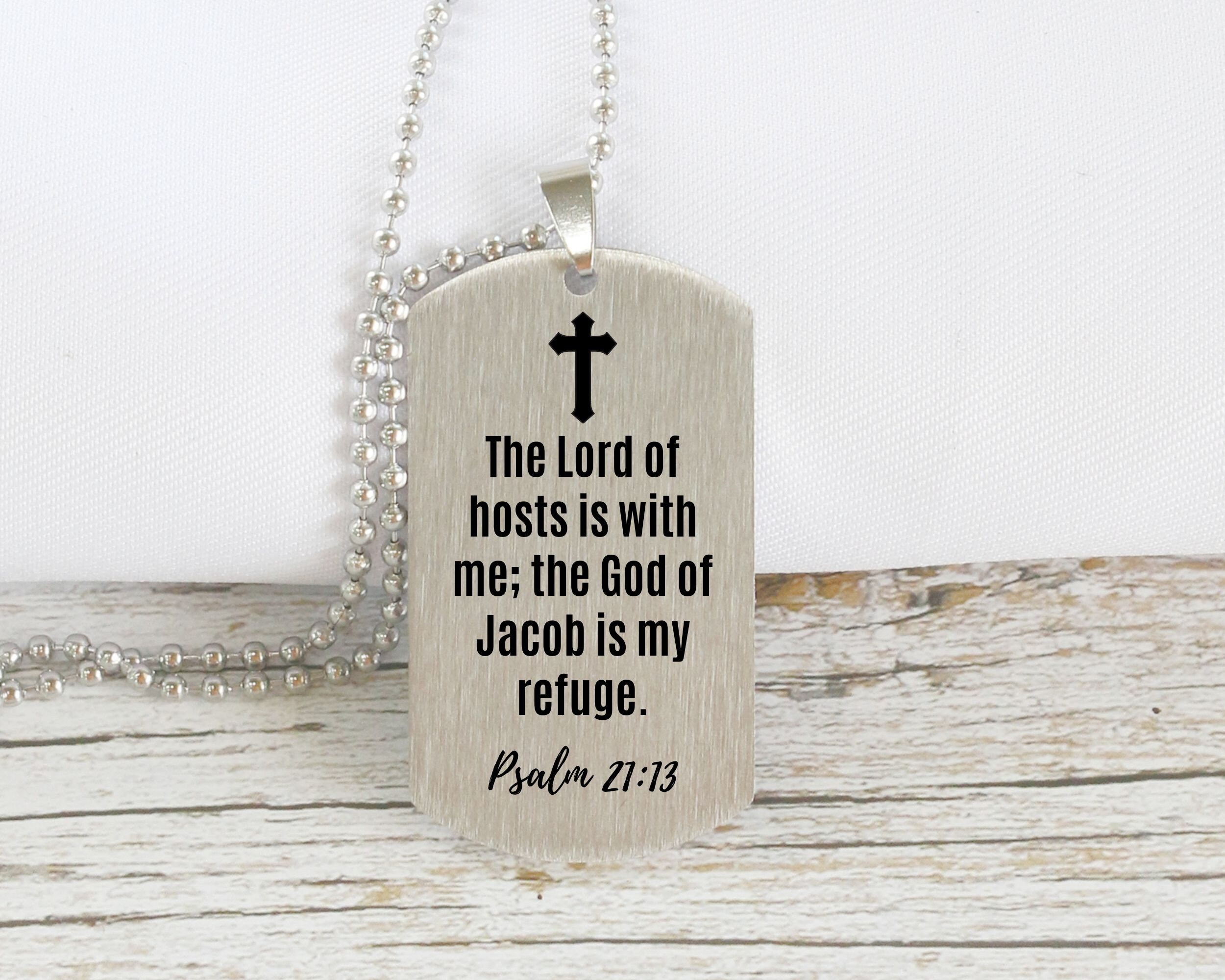 Psalm 21:13 Bible Verse Dog Tag Necklace for Men Boys, Inspirational ...
