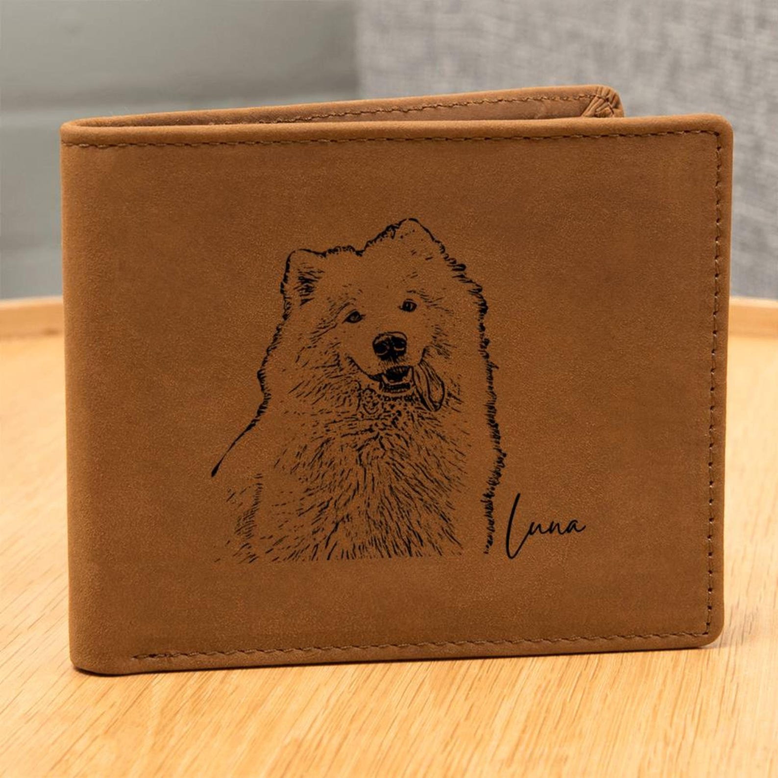 Custom Dog Photo Wallet, Personalized Leather Wallet With Pet Photo ...