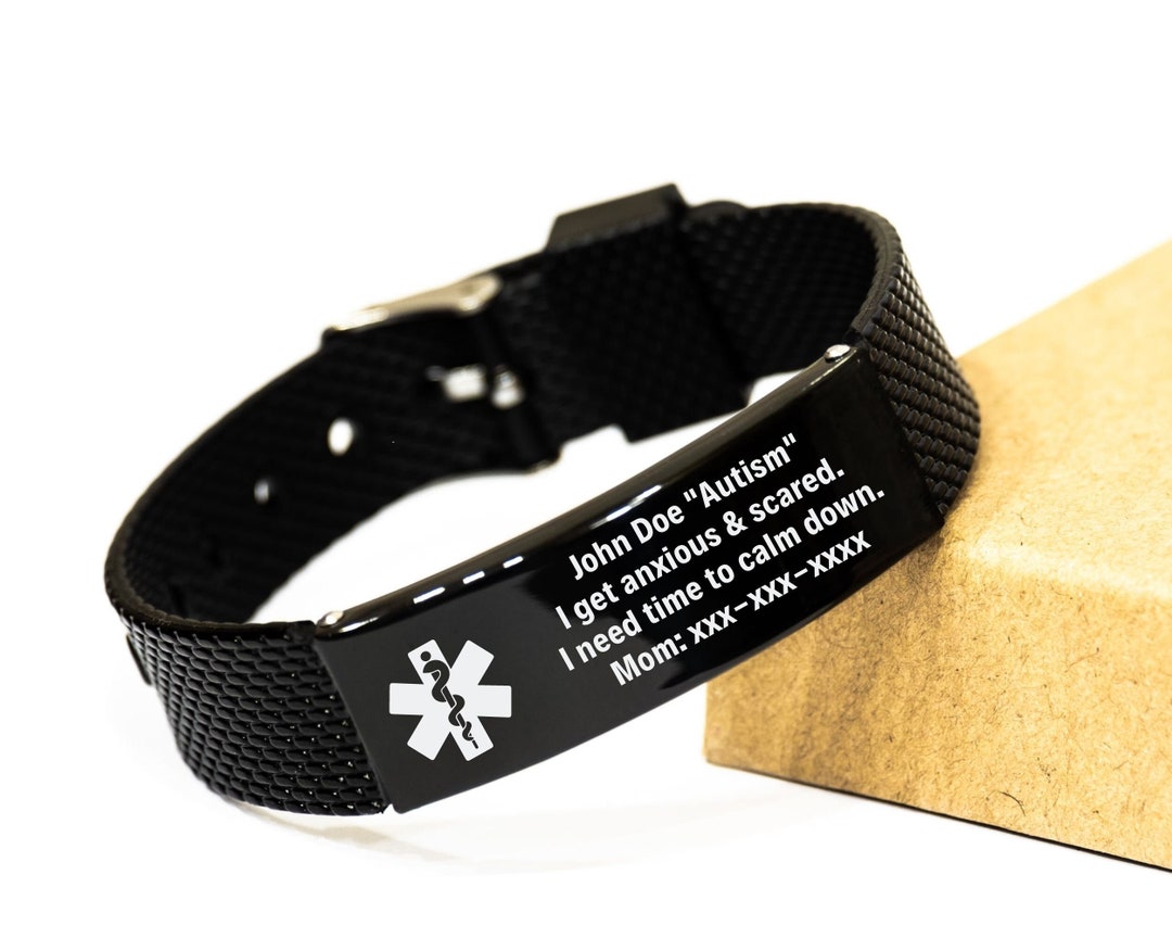 Personalized Medical Alert Bracelet, Autism Dementia Diabetic Health ID ...