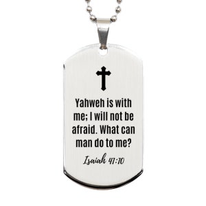 Isaiah 41:10 Bible Verse Dog Tag Necklace for Men Boys, Inspirational ...