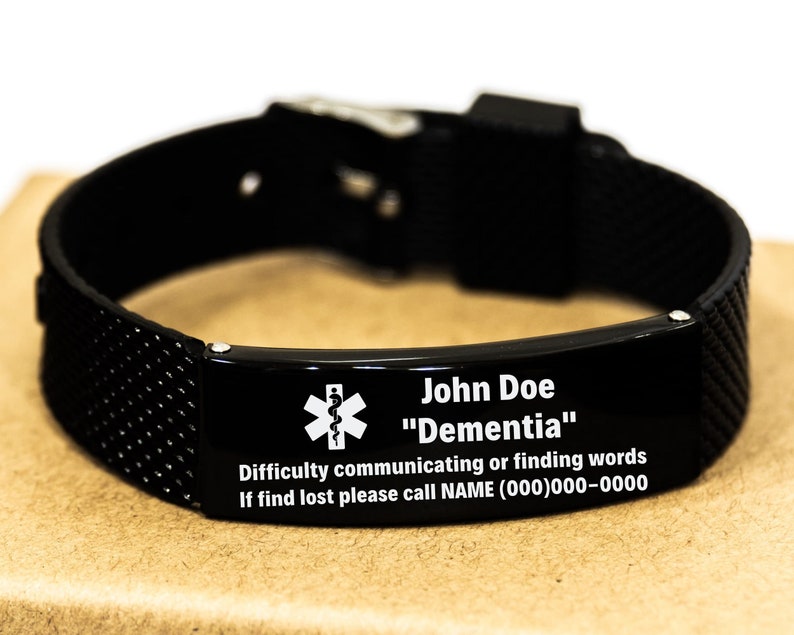 Medical Alert Bracelet for Elders or Senior, Personalized Health Info ...