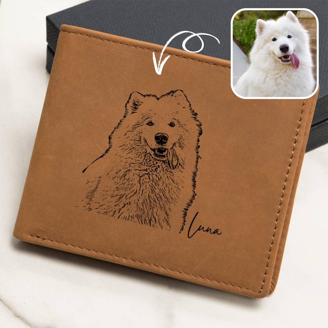 Custom Dog Photo Wallet, Personalized Leather Wallet With Pet Photo ...