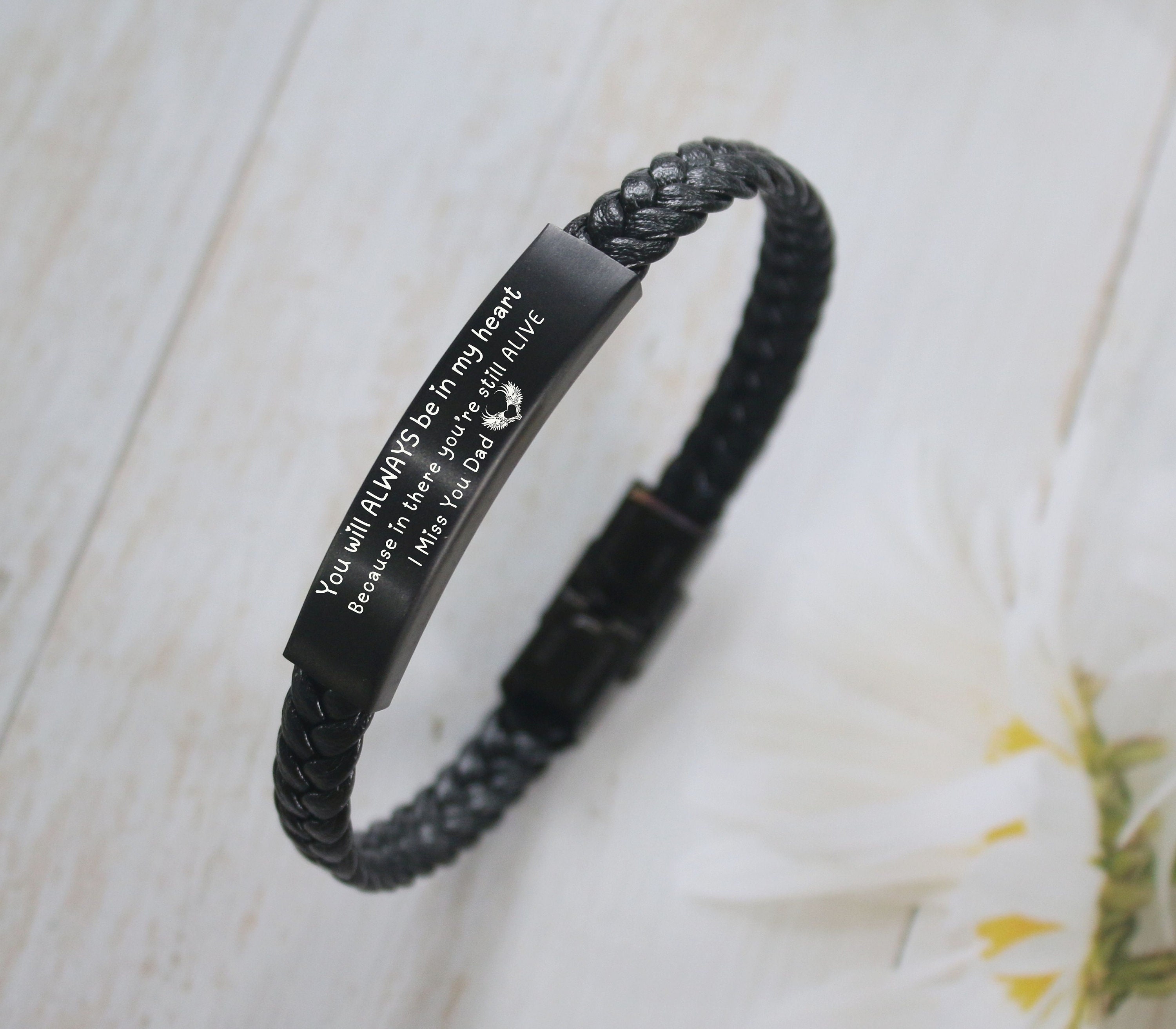 Personalized in Loving Memory of Dad, Memory Bracelet, Memorial Gift ...