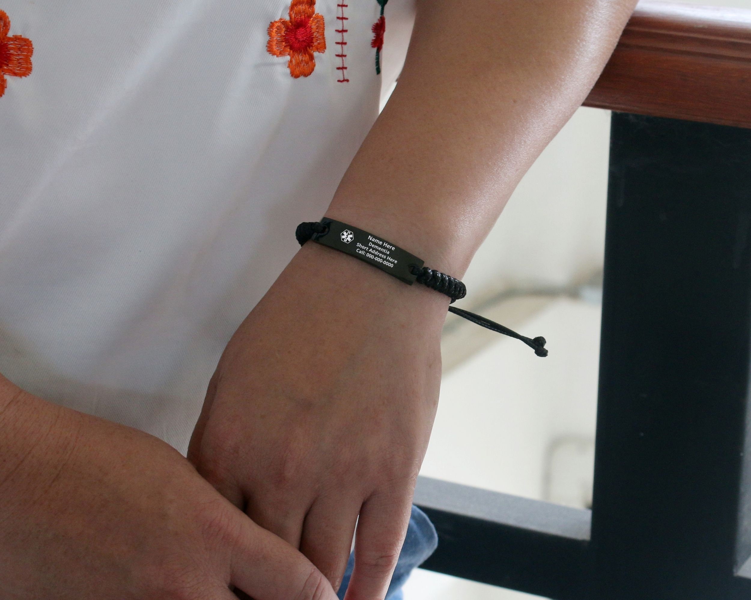 Dementia Bracelet for Grandpa Grandma, Medical Silicone Bracelet for ...