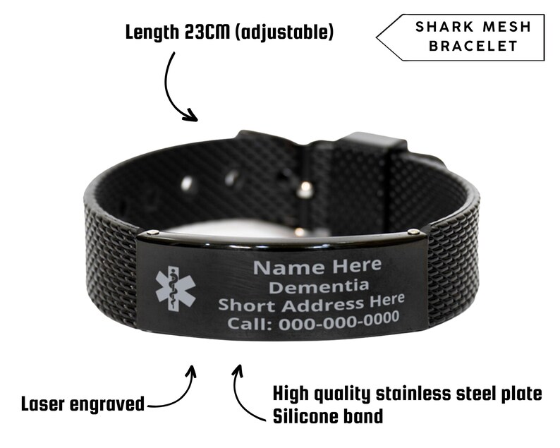 Dementia Alzheimer Awareness Bracelet, Gift for Elder Senior Grandpa ...