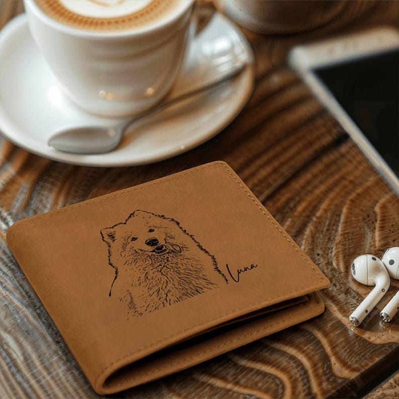 Custom Dog Photo Wallet, Personalized Leather Wallet With Pet Photo ...
