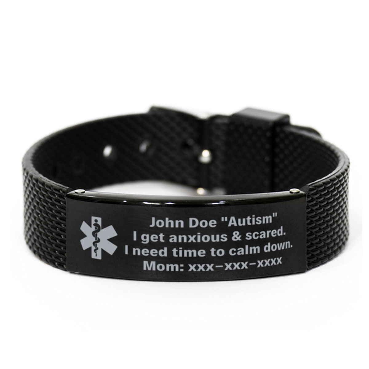 Personalized Medical Alert Bracelet, Autism Dementia Diabetic Health ID ...