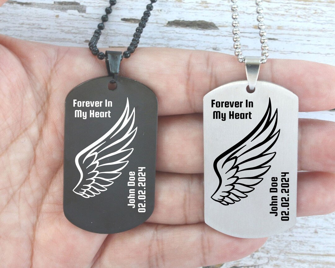 Personalized Memorial Jewelry, Loss of Loved One Angel Wings Gift ...
