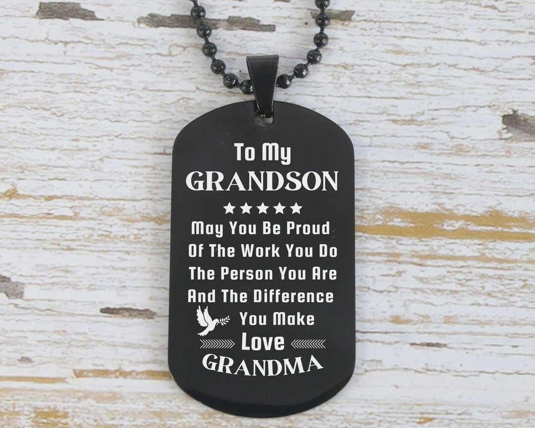 Christmas Gift to Grandson From Grandma, Chain Necklace for Men ...