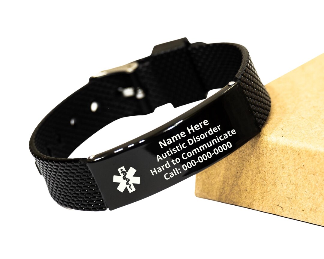 Medical Alert Bracelets for Men & Women Kids Free Engraving, Adjustable ...