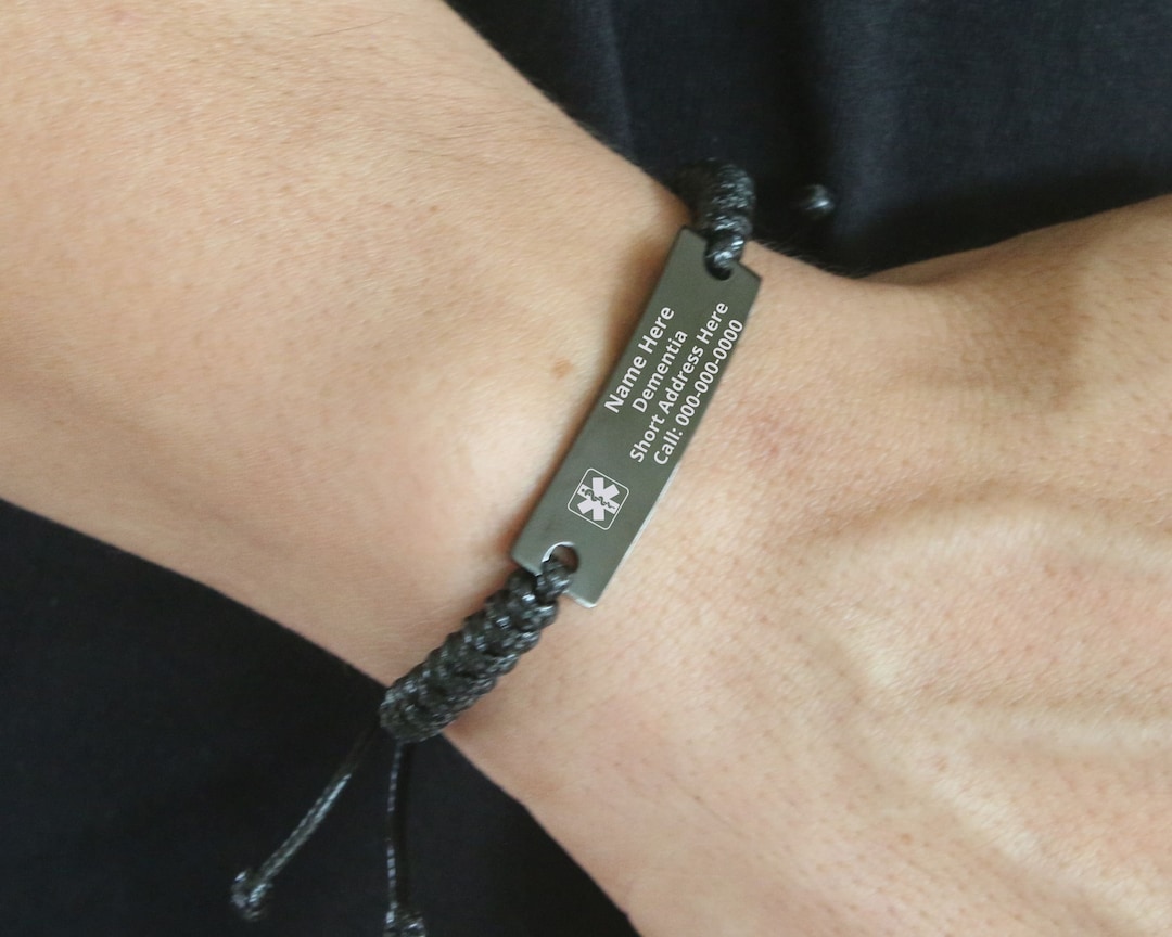 Dementia Bracelet for Grandpa Grandma, Medical Adjustable Bracelet for ...