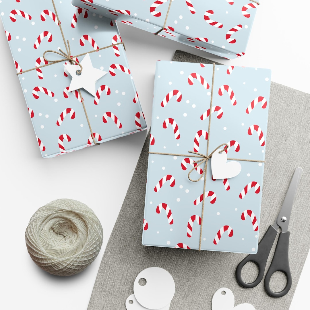 Candy Cane Gift Wrap Paper - Etsy