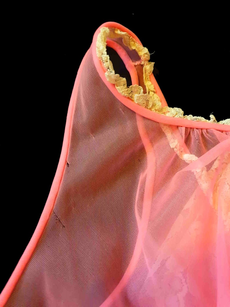 Sheer Hot Pink Negligee Nightgown M - Etsy
