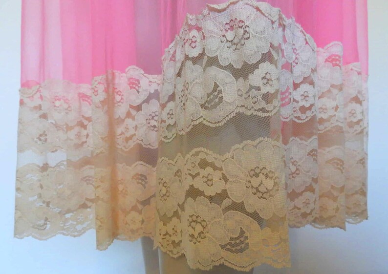 1960s Sheer Hot Pink Negligee With Lace Trim by Berkliff - S - Etsy