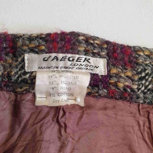 1960s Jaeger Wine Checkered Chunky Wool Skirt - M - Etsy