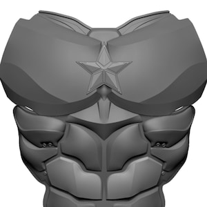 Captain America Chest and Stomach Piece Armor Cosplay STL 3D Print File ...