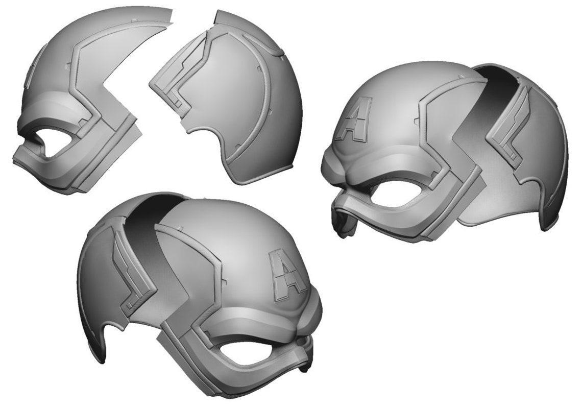 Marvel Captain America Helmet Mask Cosplay 3D Print STL | Etsy