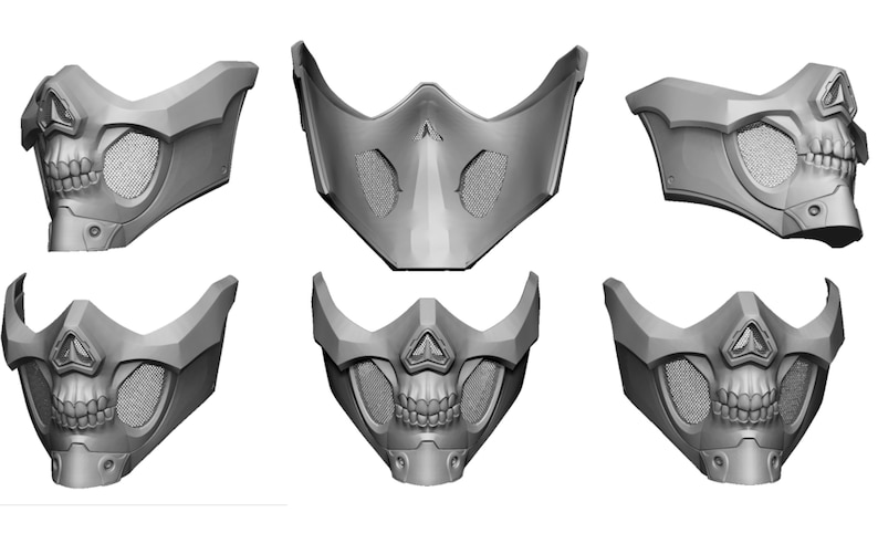 Skull Mask Sci Fi Takeda MK1 Samurai Ninja Mask - Breathable Mask ...