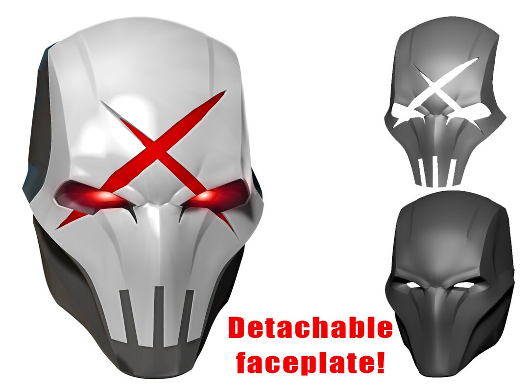Cosplay Mask Super Hero Costume Red X Helmet STL File 3D Print - Etsy