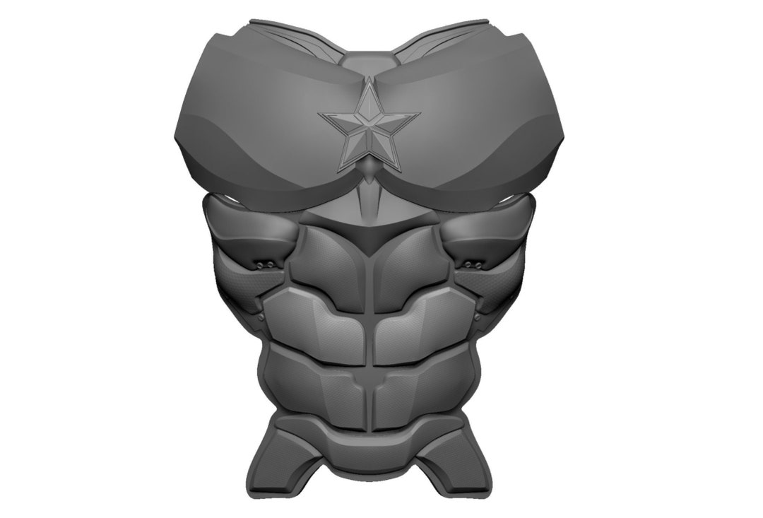 Captain America Chest and Stomach Piece Armor Cosplay STL 3D Print File ...