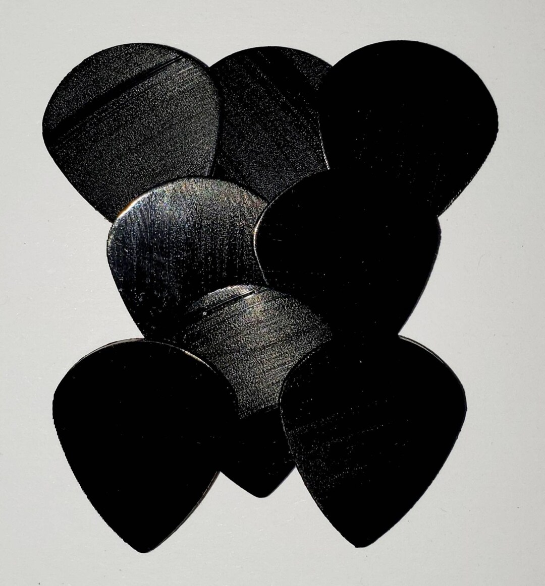 10 Guitar Picks Recycled Vinyl Record Black Heavy Gauge Jazz Shape ...