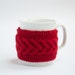 Cup Cozy in Red Knitted Mug Cozy Coffee Cozy Tea Cup Cozy | Etsy
