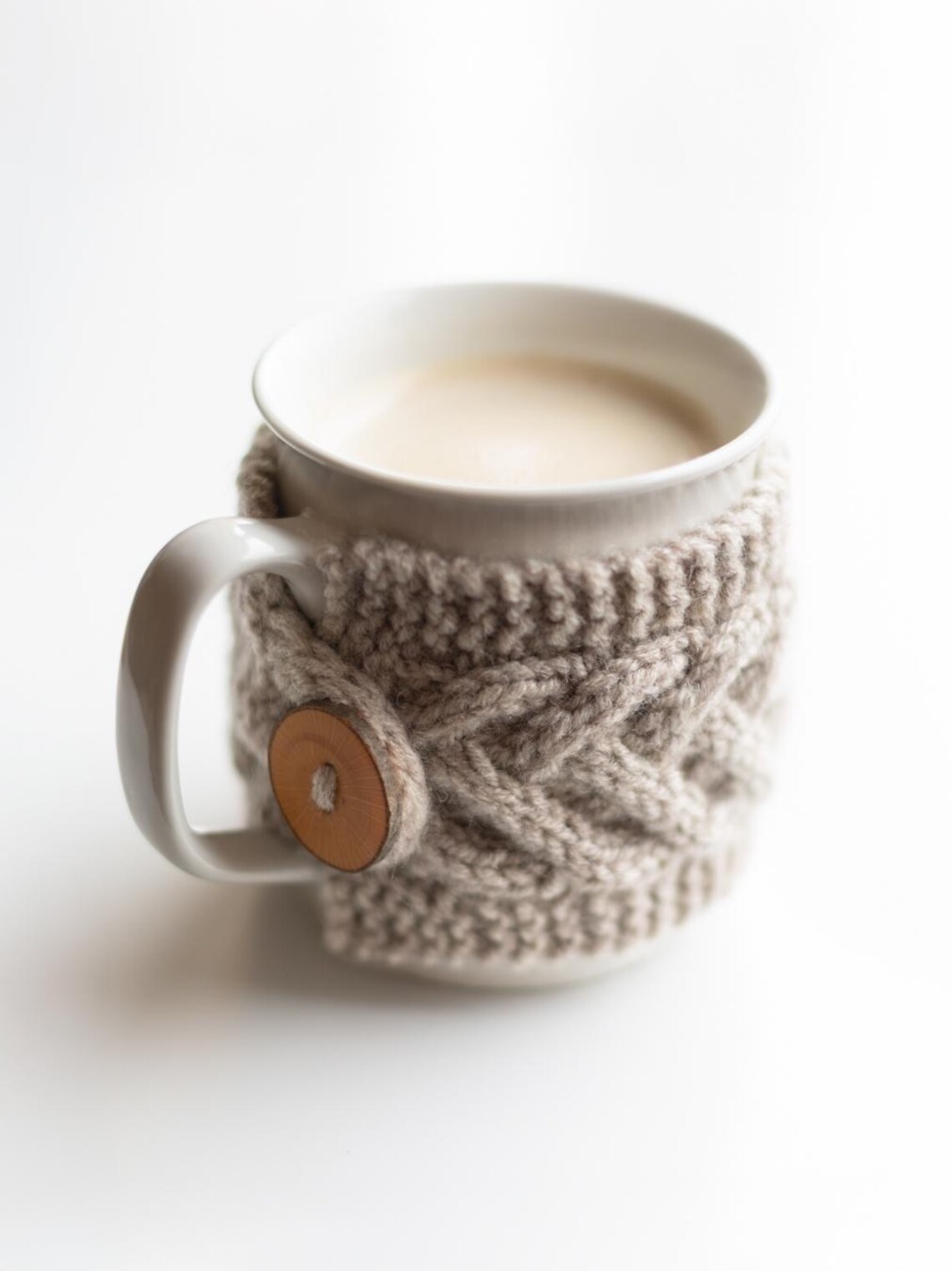 Cup Cozy in Beige, Knitted Mug Cozy, Coffee Cozy, Tea Cup Cozy ...