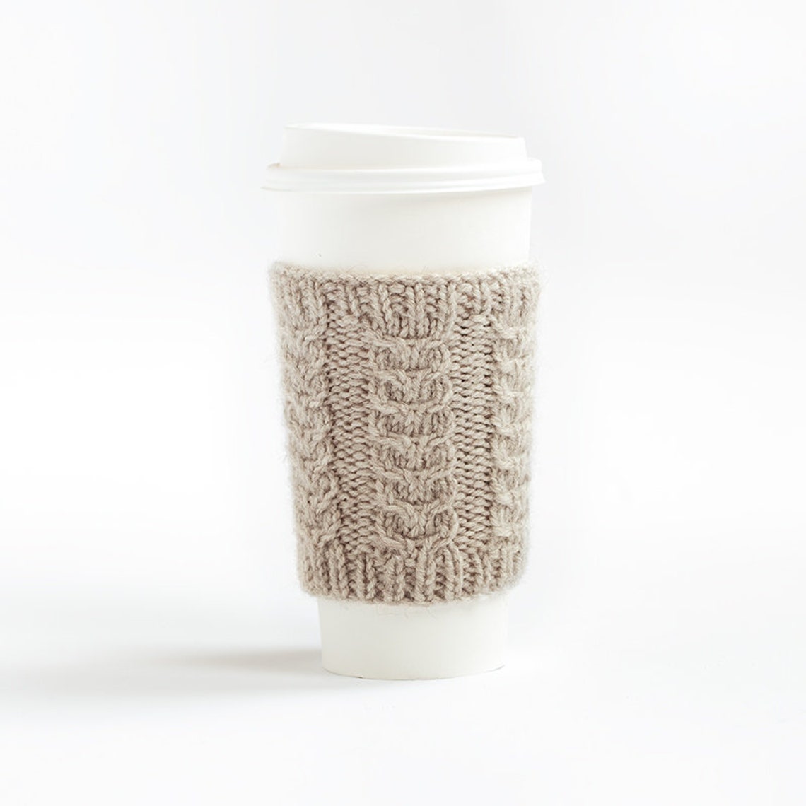 Beige Cup Cozy Coffee Cup Sleeve Coffee Cozy Knit Cup Cozy - Etsy