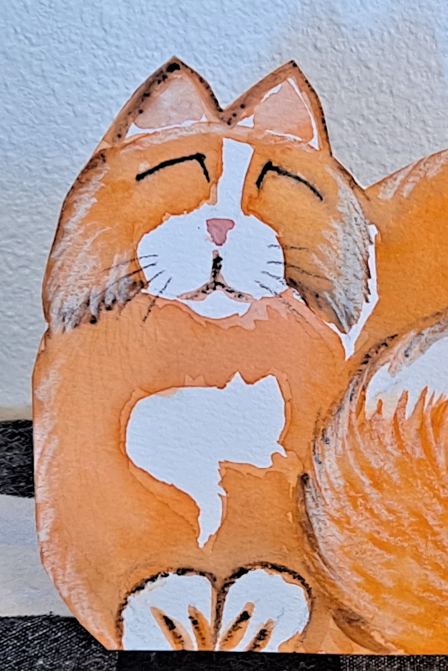 Adopt Me, ORANGE PERSIAN CAT, Paper Sculpture, Shelf Sitter, Folk Art ...