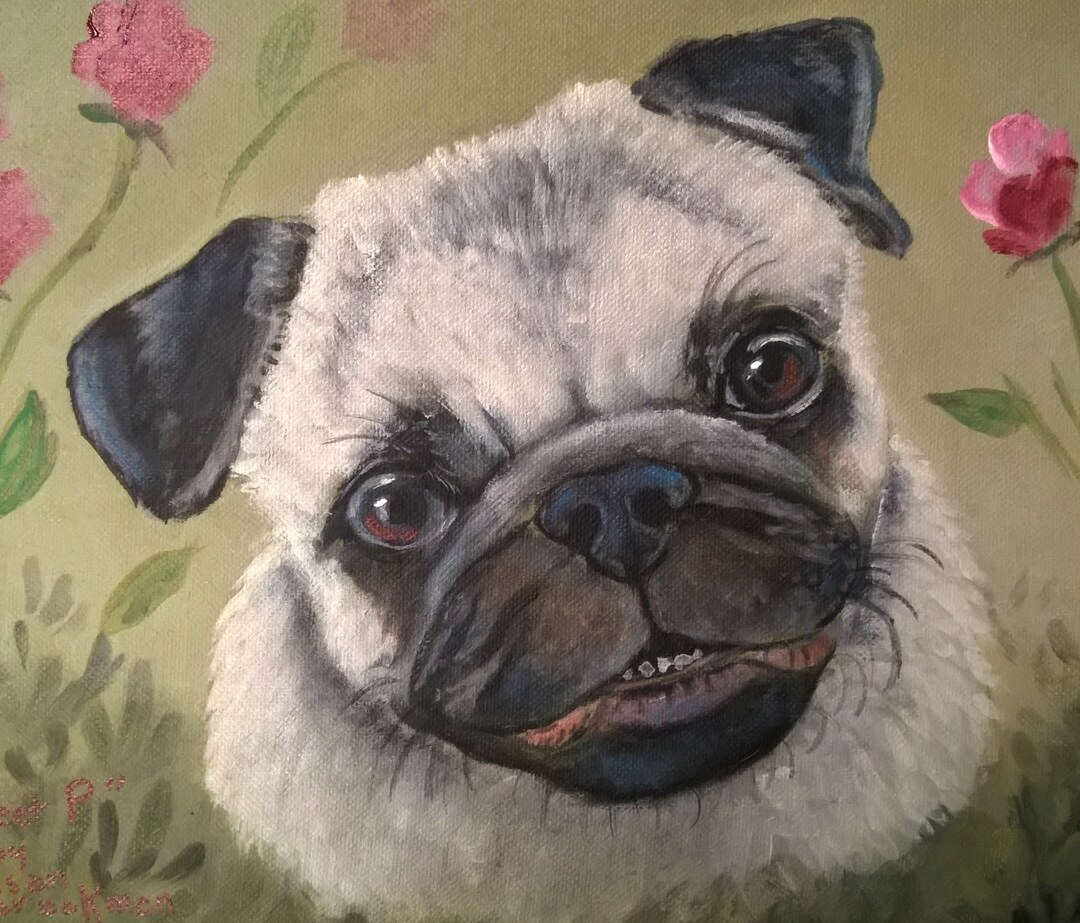 CUSTOM DOG PORTRAIT, 12x16 Acrylic Painting, Realistic Dog Painting ...