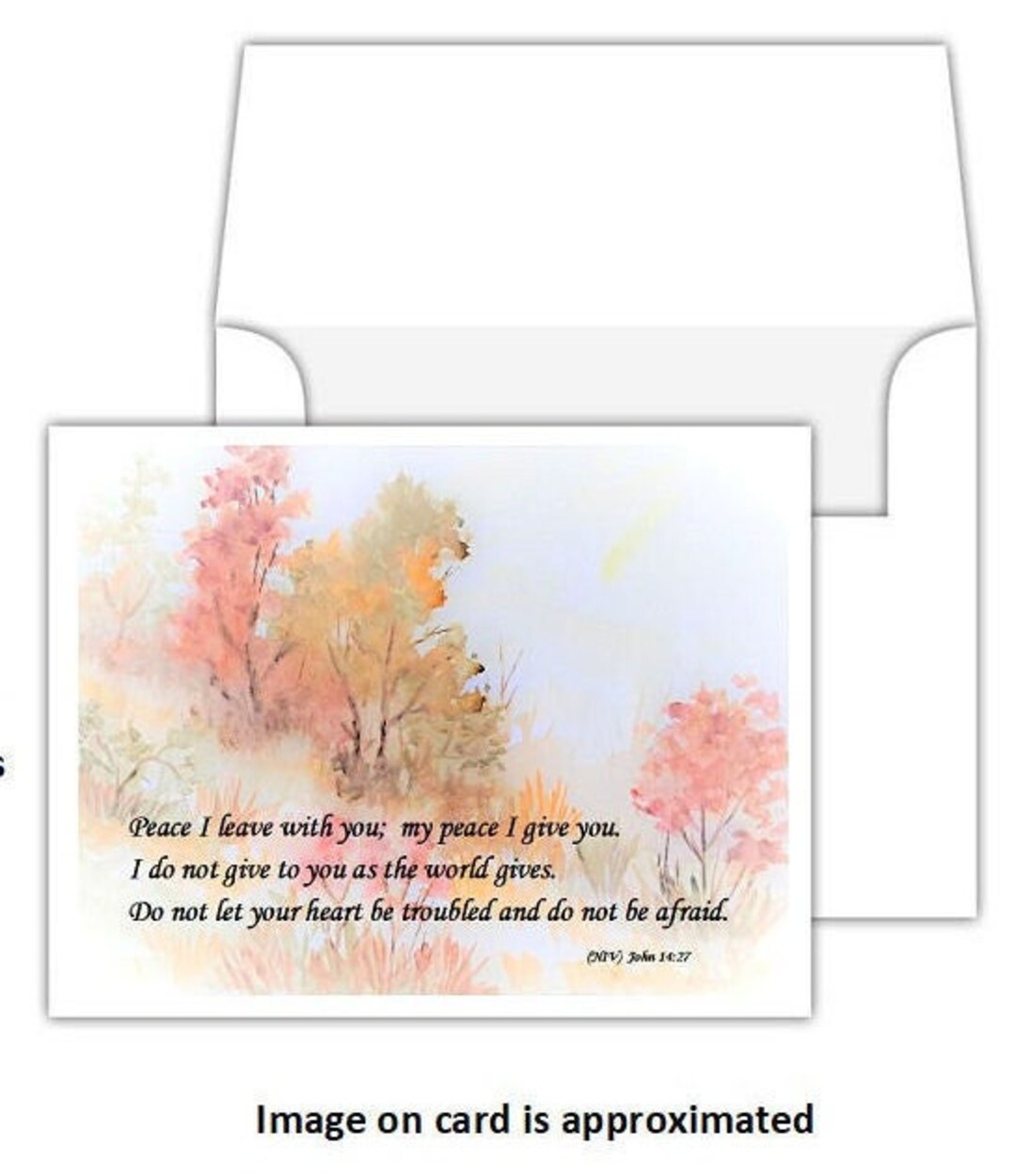 6 BIBLE VERSE Note Cards, John 14:27, Scripture Note Cards, Religious ...