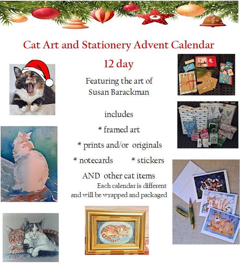 CAT LOVERS ADVENT Calendar A, Cat Gift Items, Framed Cat Art ...