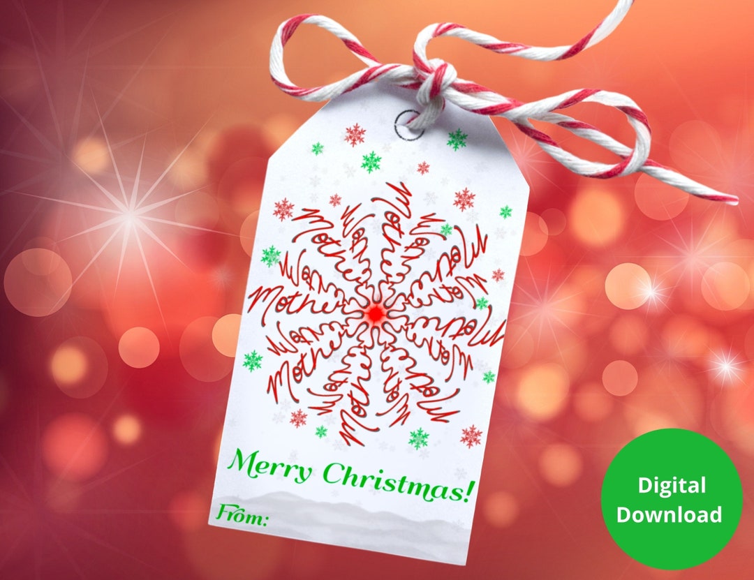 Christmas Gift Tags for Mom - Printable Name Tags - Holiday Gift Tags ...