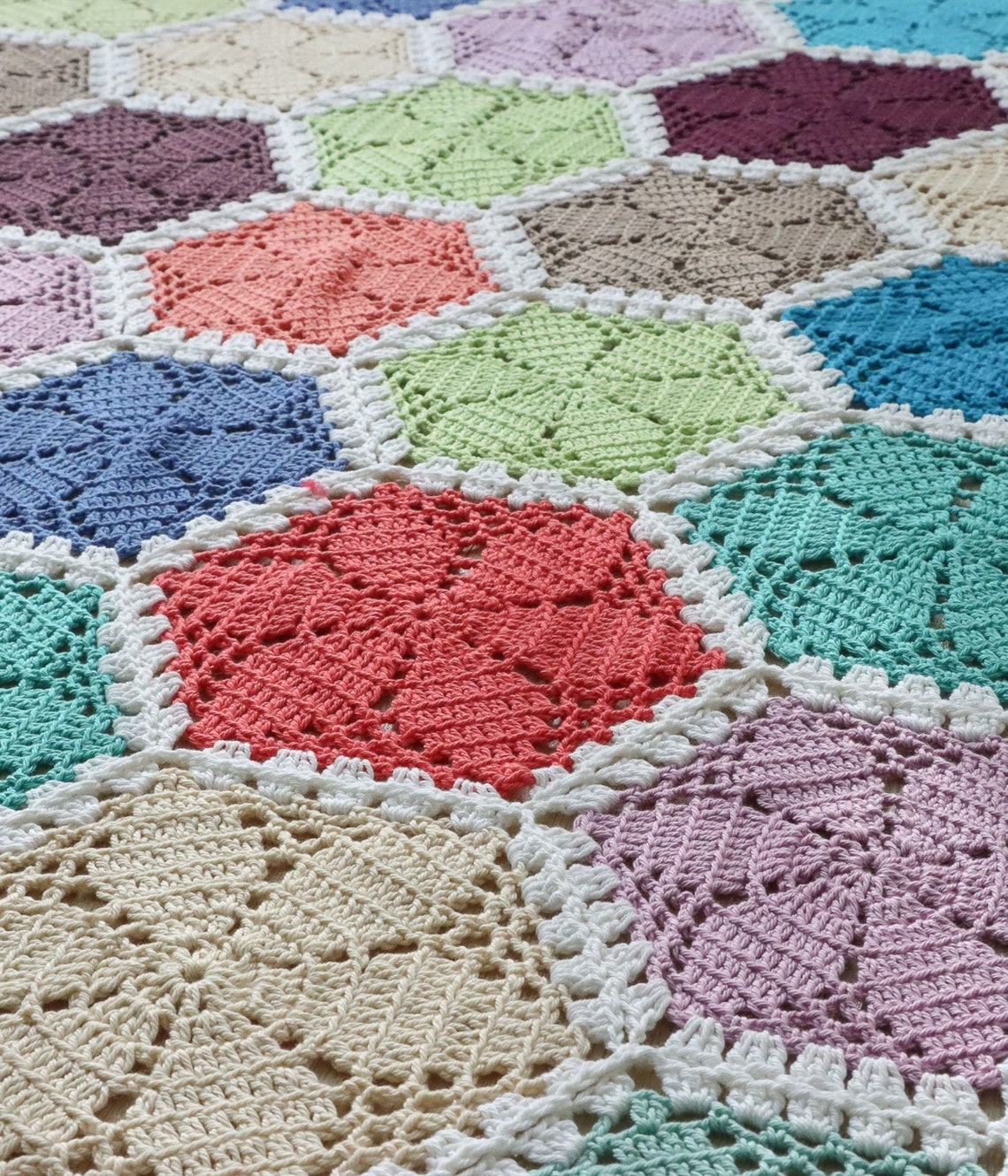 Crochet Pattern X Crochet Hexagon Blanket Pattern, English Pdf Pattern ...