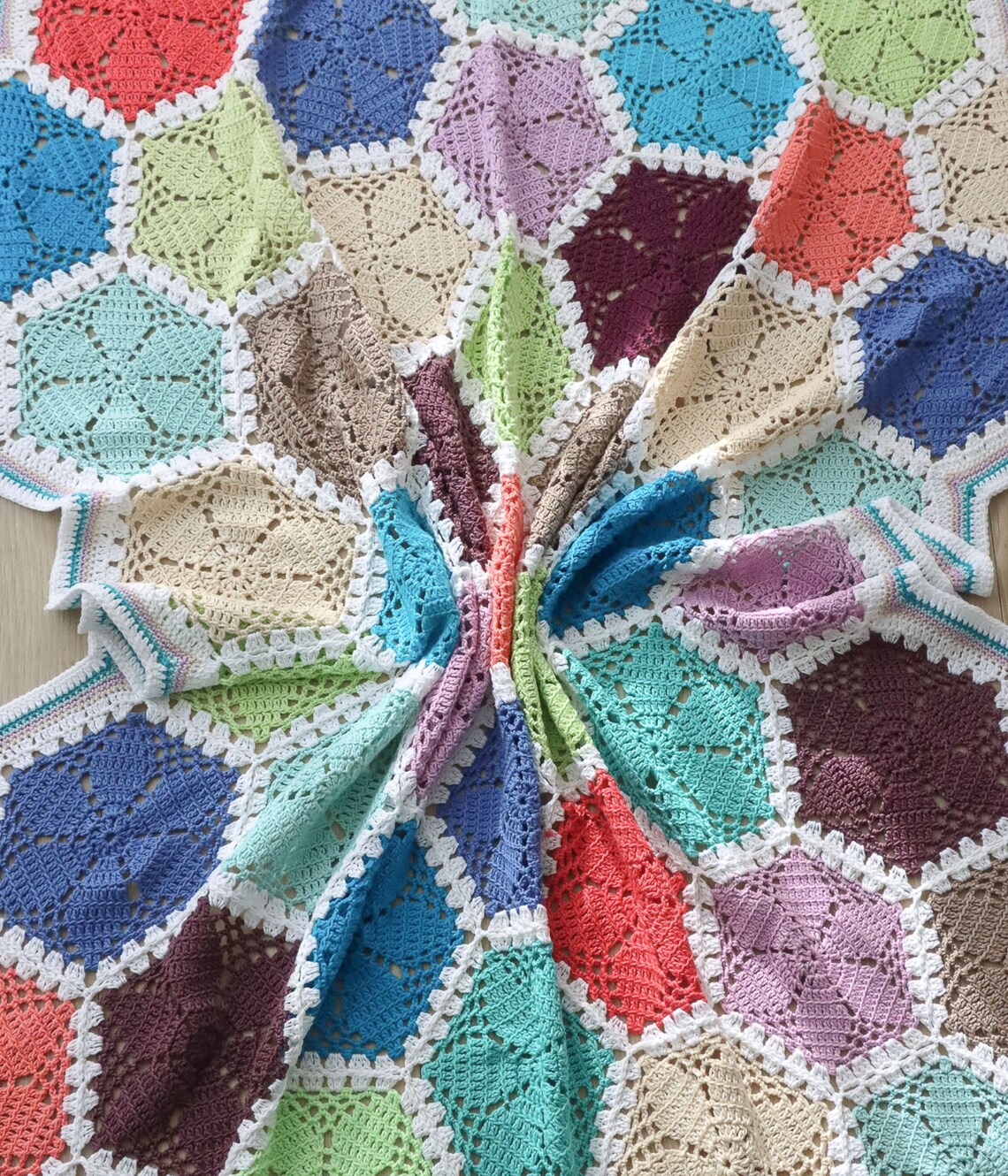 Crochet Pattern X Crochet Hexagon Blanket Pattern, English Pdf Pattern ...