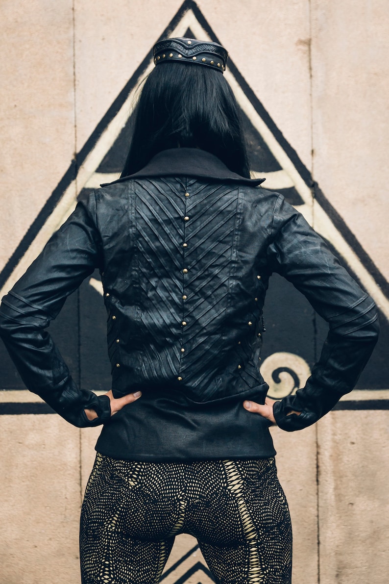 Ruby Jacket Moto Jacket black Wax Jacket-black Jacket | Etsy