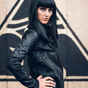 Ruby Jacket- Moto Jacket -black Wax Jacket-black Jacket -winter Jacket ...