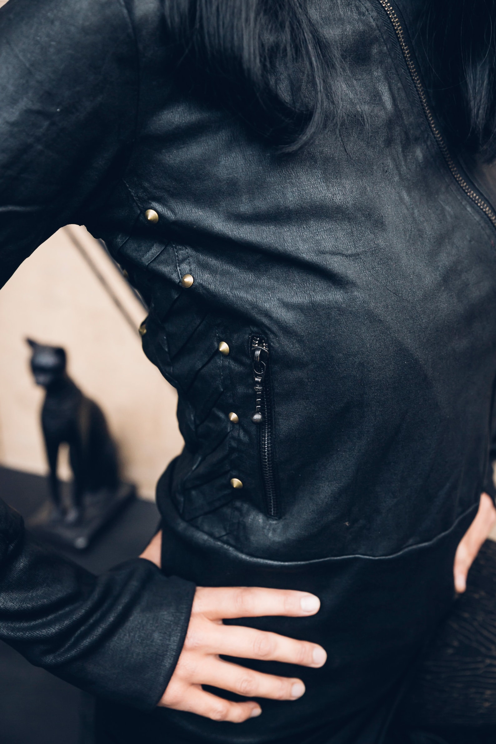 Ruby Jacket Moto Jacket black Wax Jacket-black Jacket | Etsy