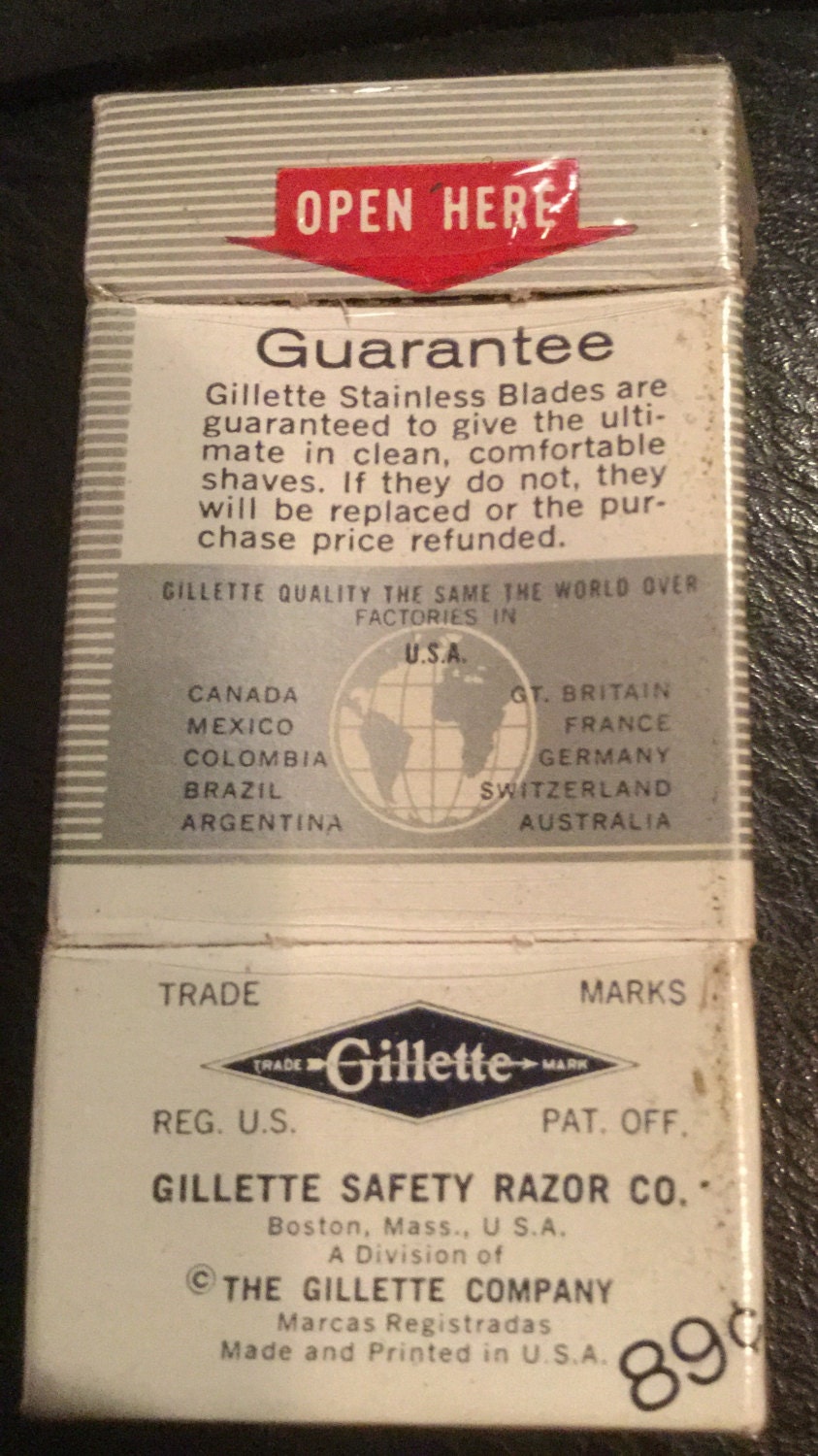 Gillette Stainless Steel Safety Razor Blades. 6 Blades . Shrink Wrapped ...