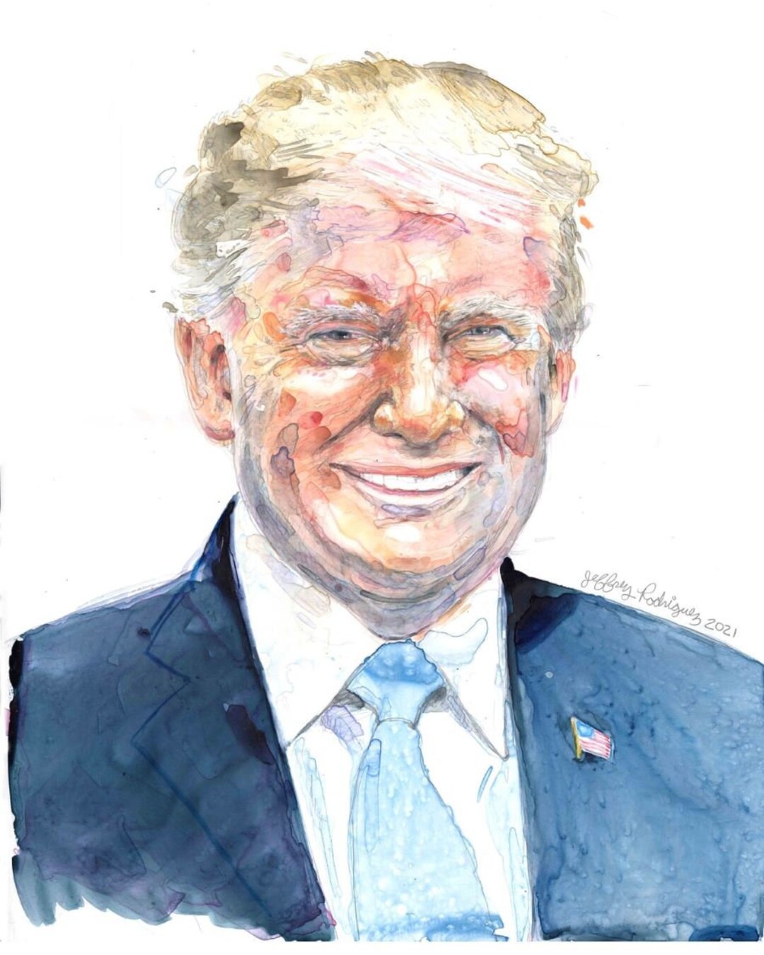 Donald Trump 8 X 10 Photograph of Watercolor Painting - Etsy