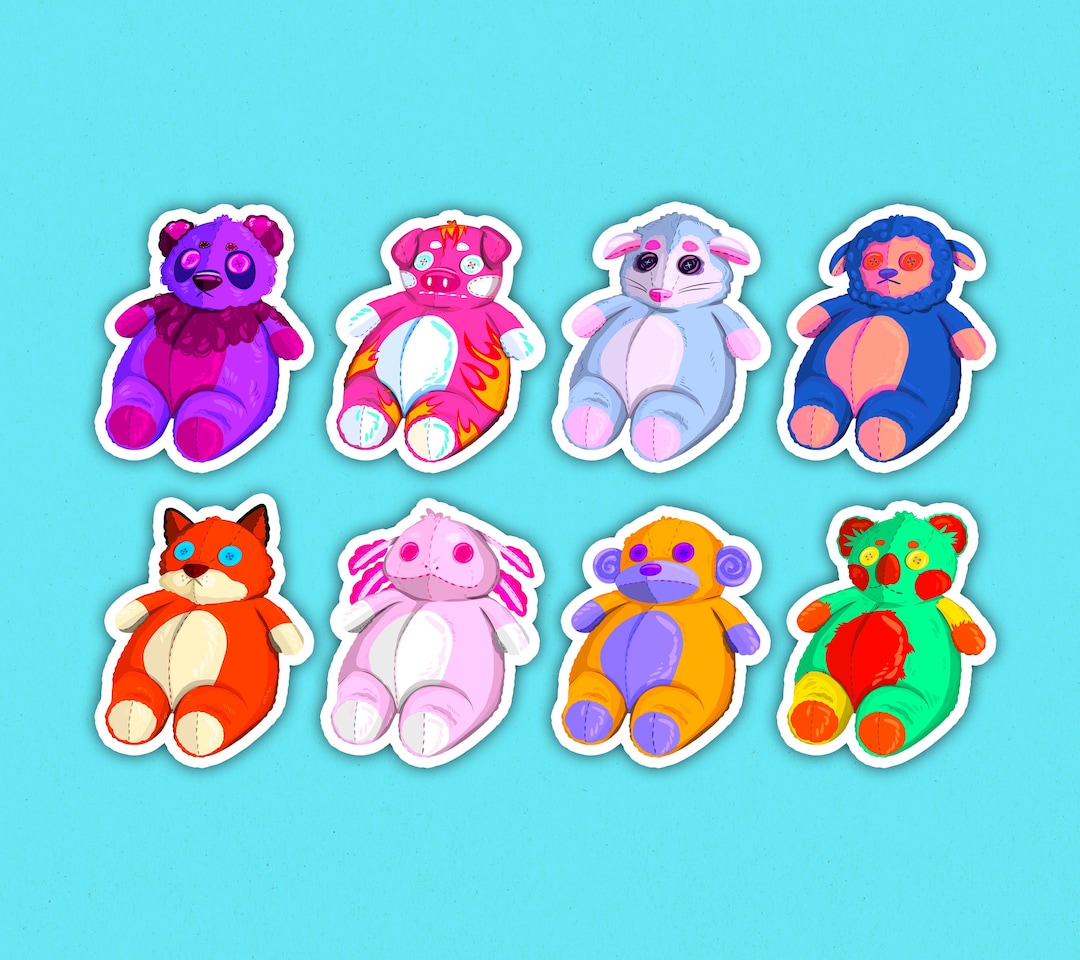 Claw Machine Series 2 Stuffed Animals Plushie Waterproof Stickers - Etsy