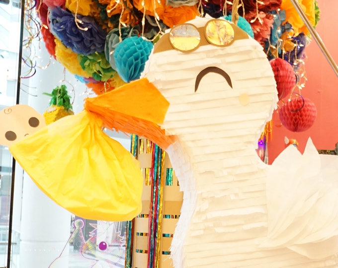 2D Stork Holding Baby Pinata Gender Reveal Pinatas Baby - Etsy