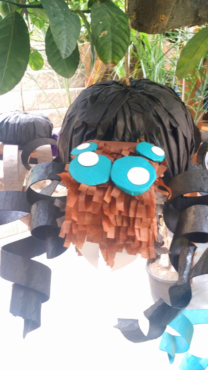 Cute Blue and Brown Spider Pinata With Gold Wiggly Legs | Bug Party ...