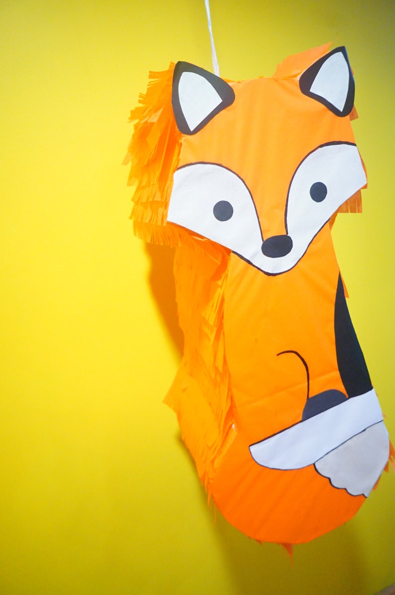 2D Orange Fox Pinata | Forest Party Decor - Etsy
